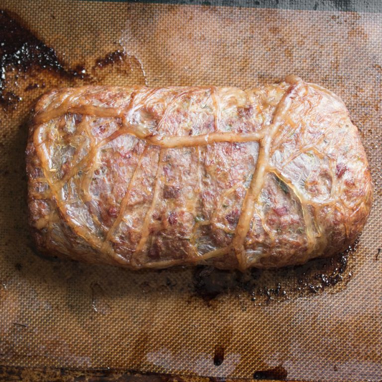 Lamb Meatloaf Wrapped in Caul Fat (Recipe)