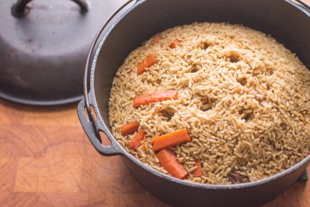 Traditional Uzbekistan-Style lamb plov (Pilaf)