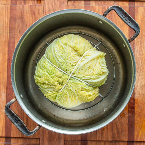 Stuffed Cabbage with Lamb, Herbs and Walnuts
