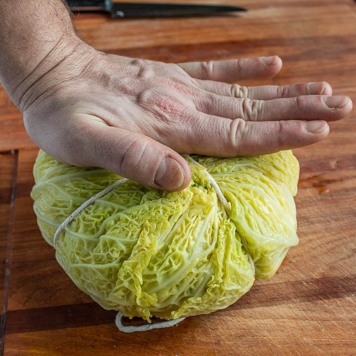Stuffed Cabbage with Lamb, Herbs and Walnuts