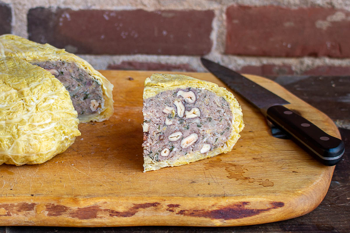 Stuffed Cabbage with Lamb, Herbs and Walnuts