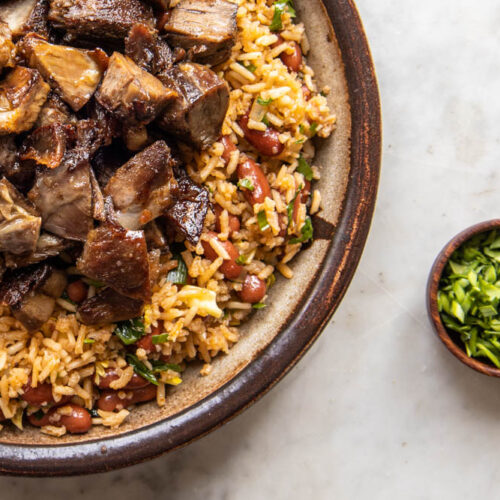 Braised Goat Shank Rice and Beans