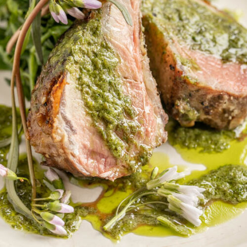Pan-Fried Goat Chops with Herb Butter (Recipe)